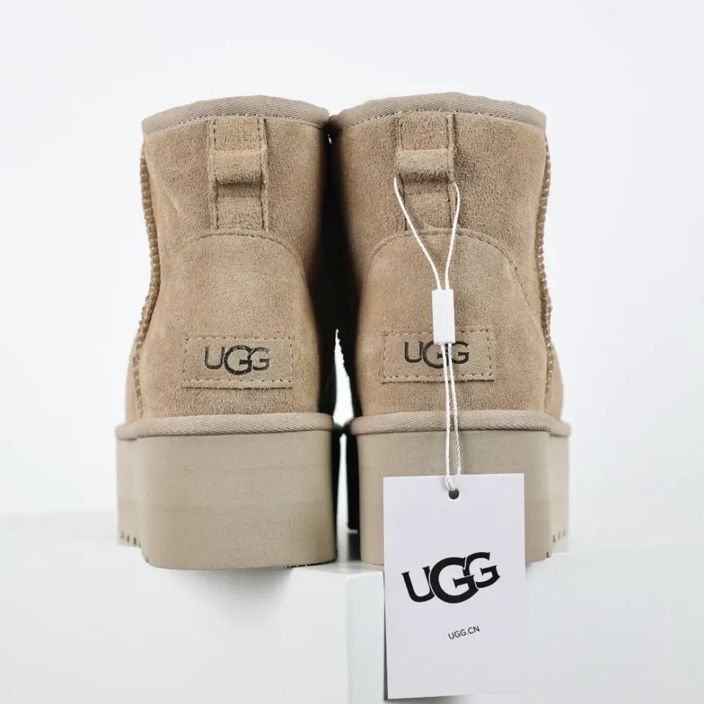 Ugg Mini Medium Length Platform 5.08 Cm Sand Color - ETKICK Reps