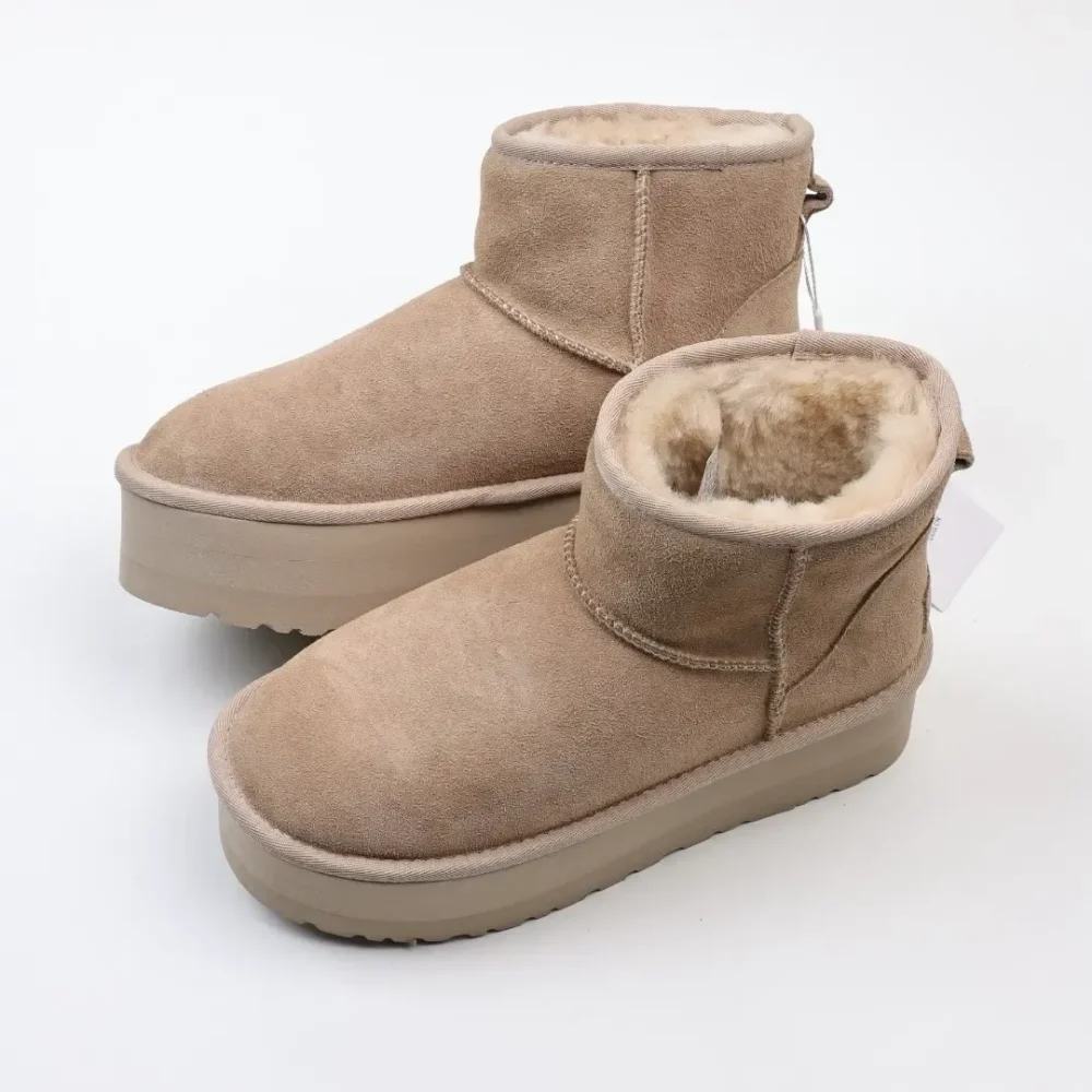 Ugg Mini Medium Length Platform 5.08 Cm Sand Color - ETKICK Reps