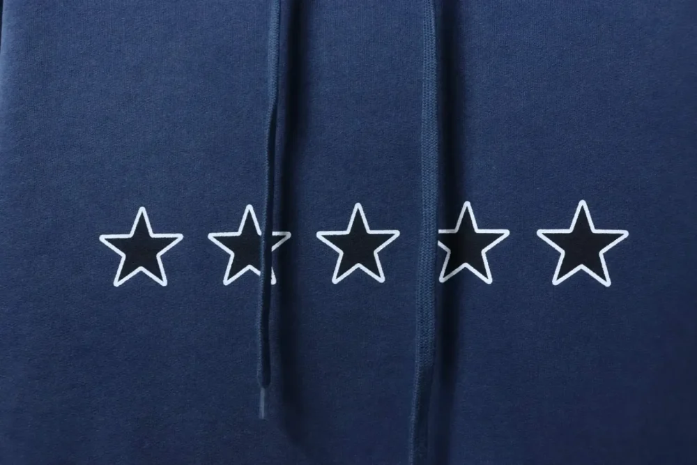 Balenciaga 26Ss Retro Blue Hoodie With Five Pointed Star Logo - ETKICK Reps
